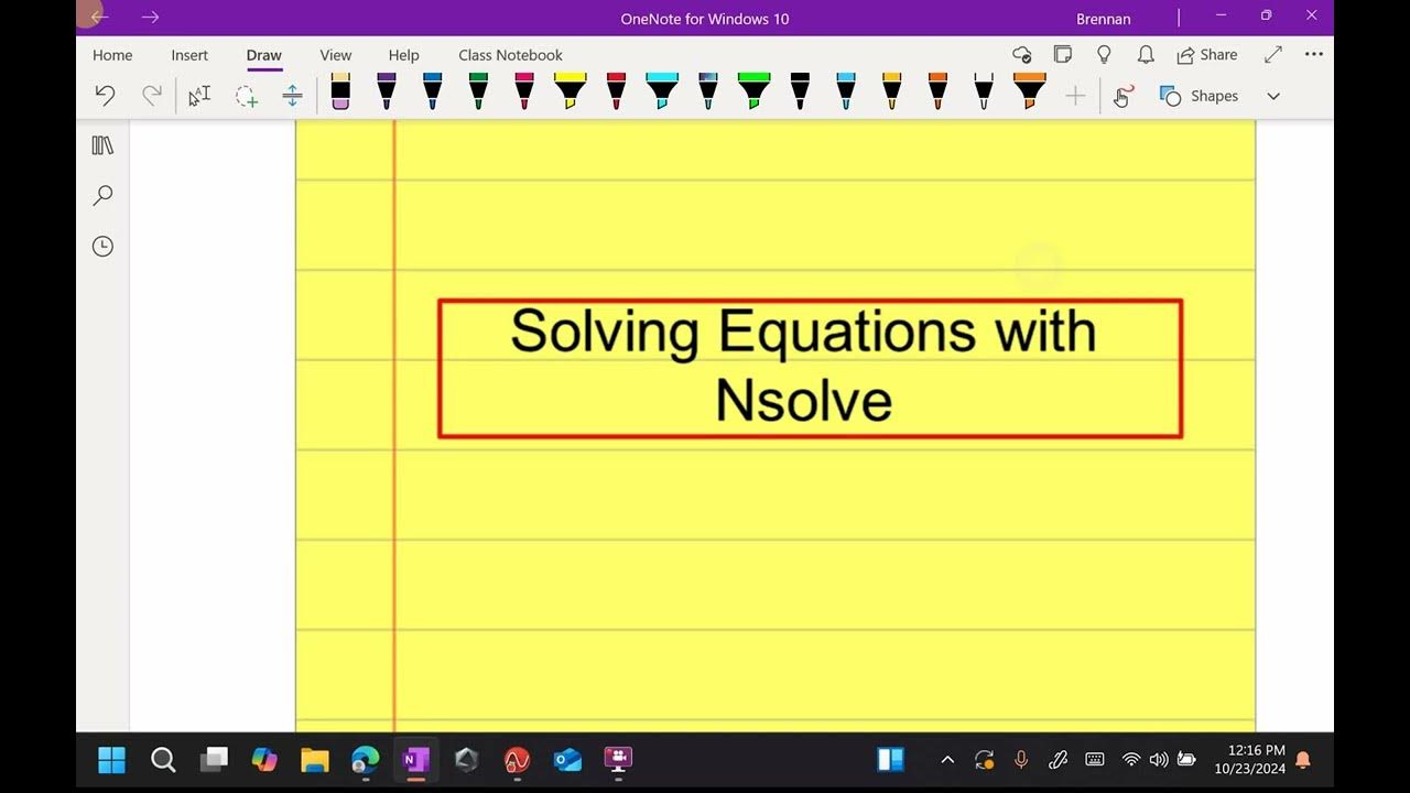 Solving Equations with Nsolve - YouTube