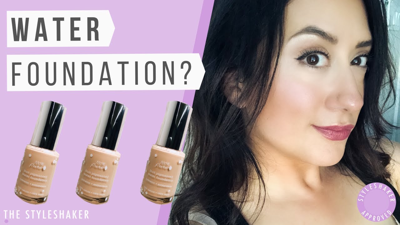 HONEST Review 100 PERCENT PURE Water FOUNDATION | Demo, Swatches, Green ...