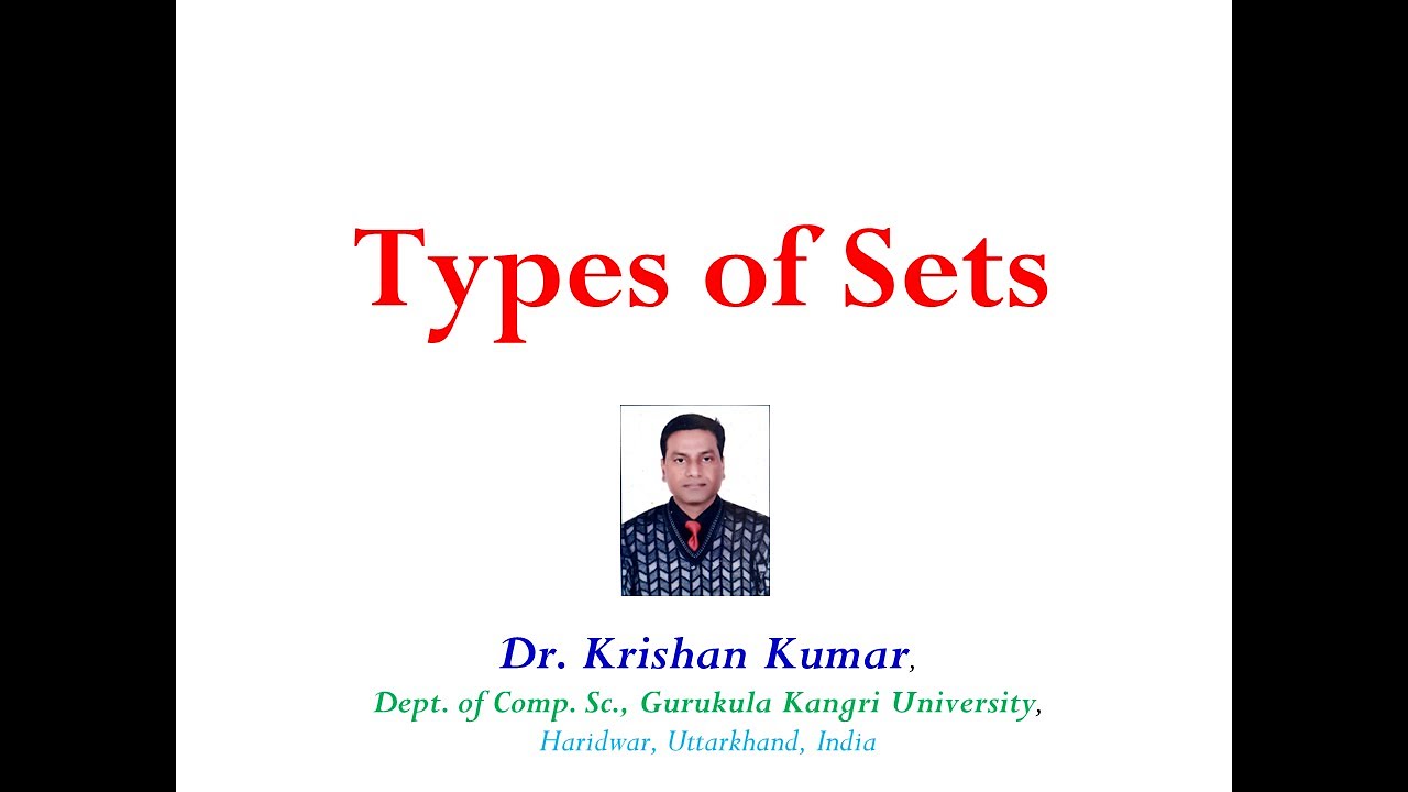 3. Types of Sets | Set Theory | Discrete Mathematics - YouTube