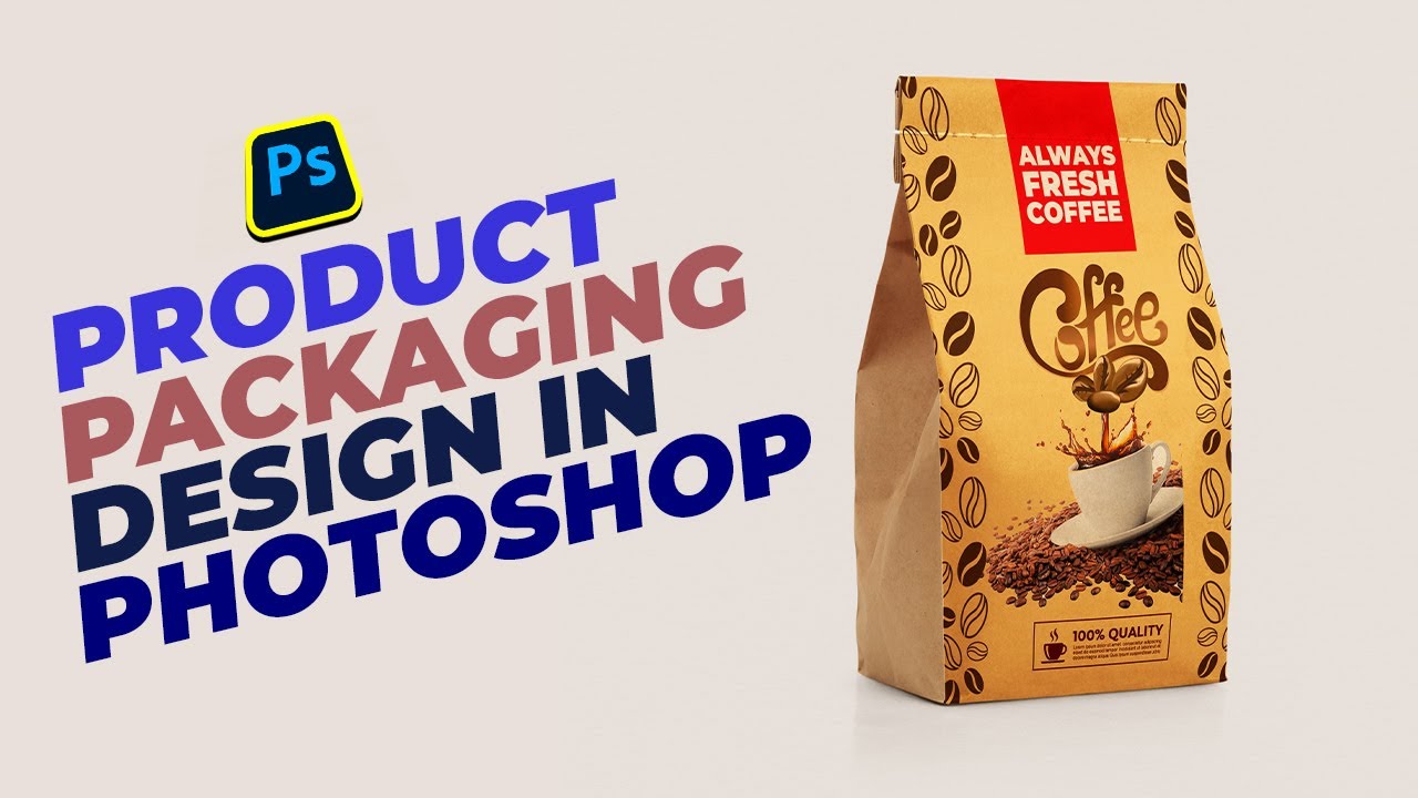 Coffee Packaging Design | Paper Pouch | Photoshop Tutorials - YouTube