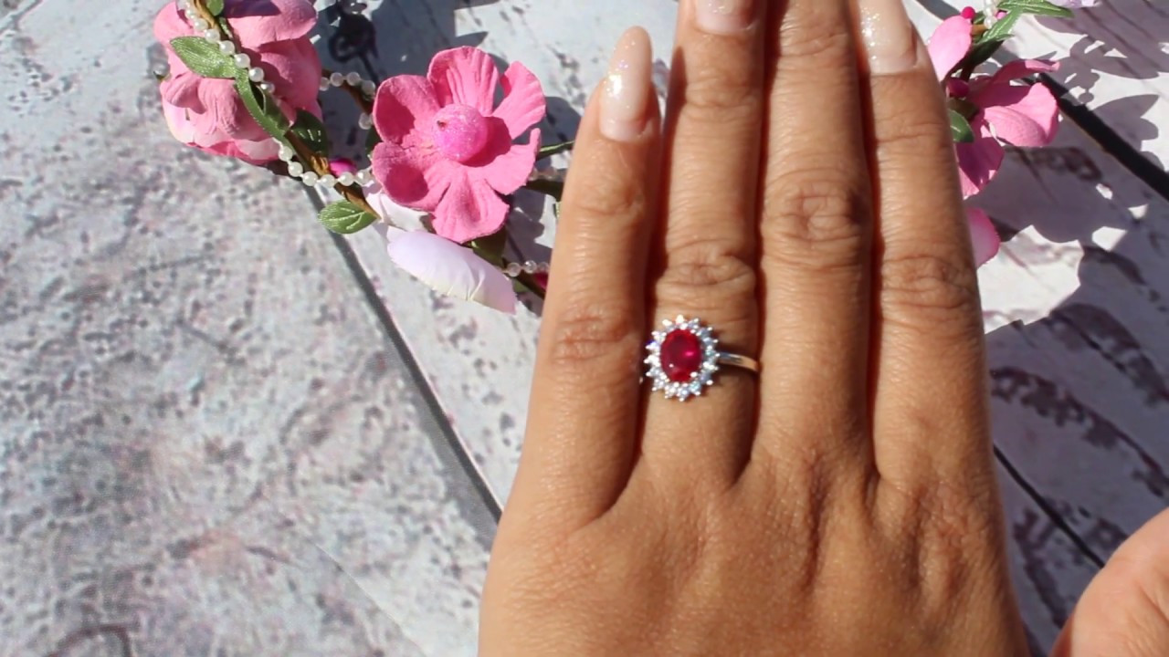 princess diana inspired red ruby ring - YouTube
