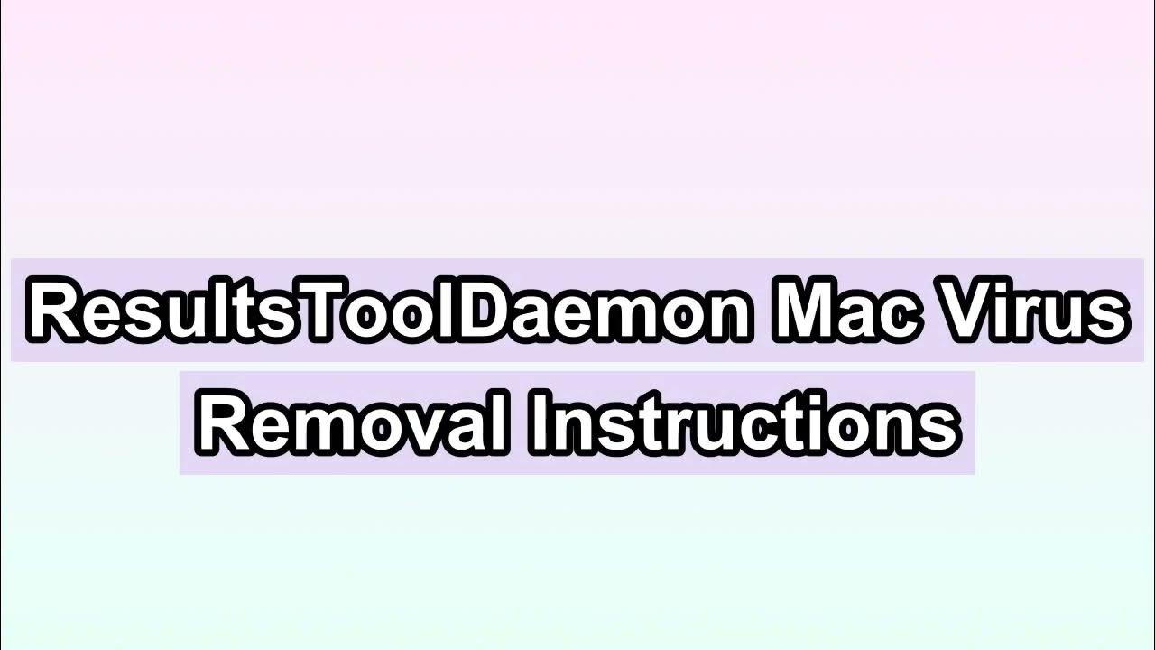 Remove "ResultsToolDaemon will damage your computer" Mac Virus - YouTube