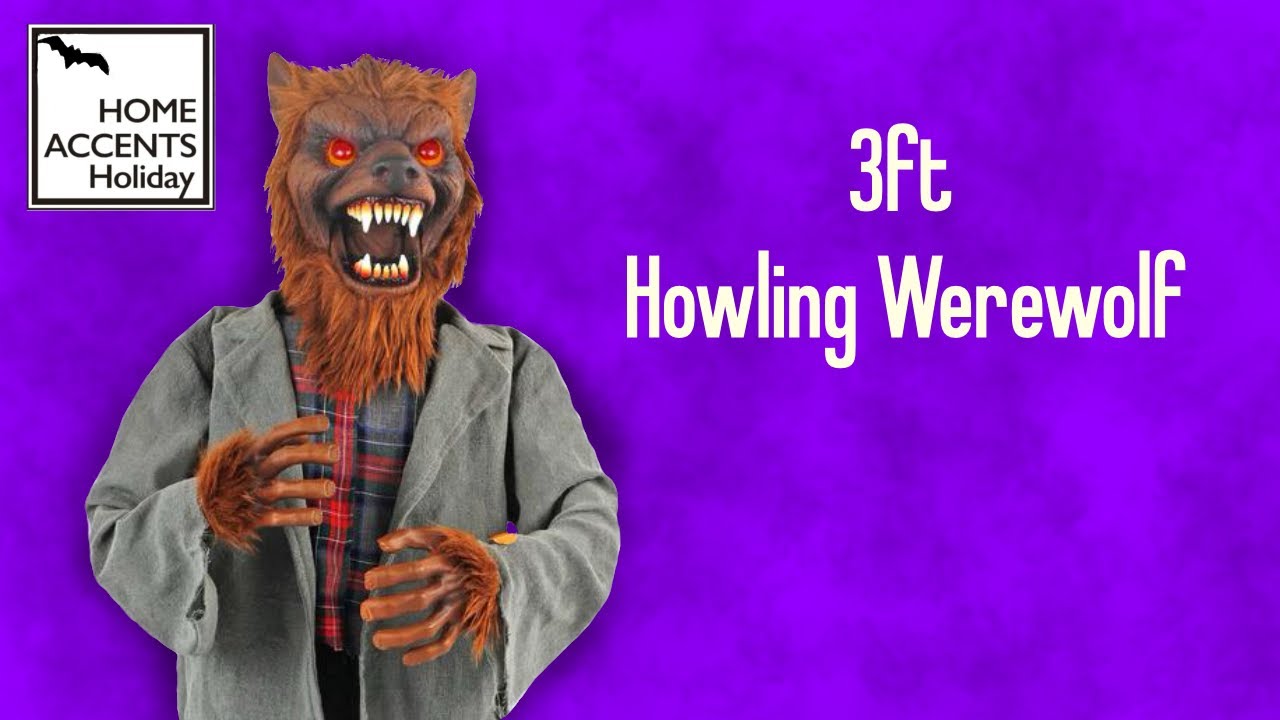 PAC Halloween Animated 3ft Howling Werewolf - YouTube