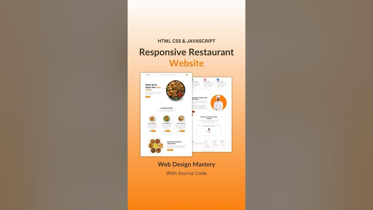 Restaurant Landing Page Using HTML CSS & JavaScript #coding #webdesign #webdevelop # ...