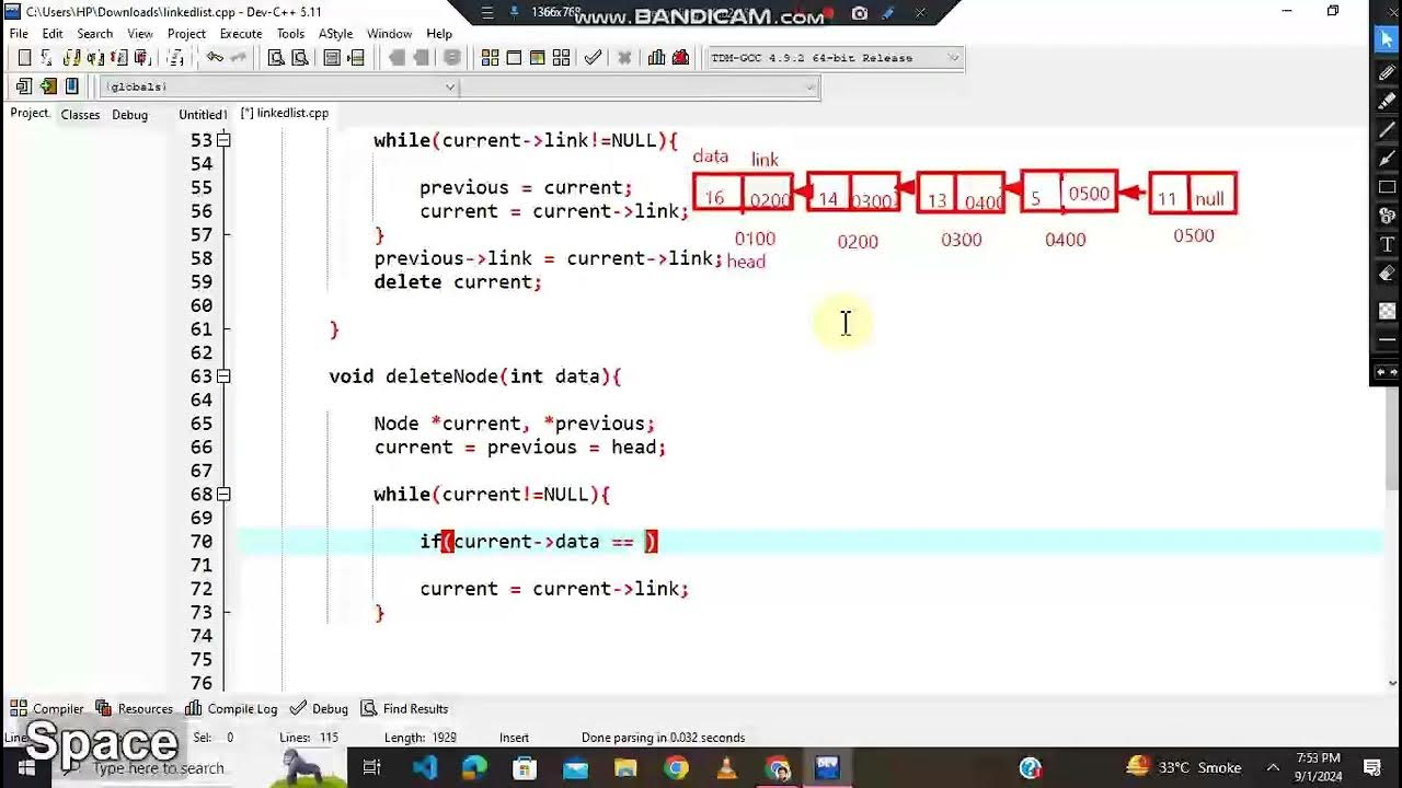 Search and Delete a Node in a Singly Linked List | C++ Tutorial - YouTube