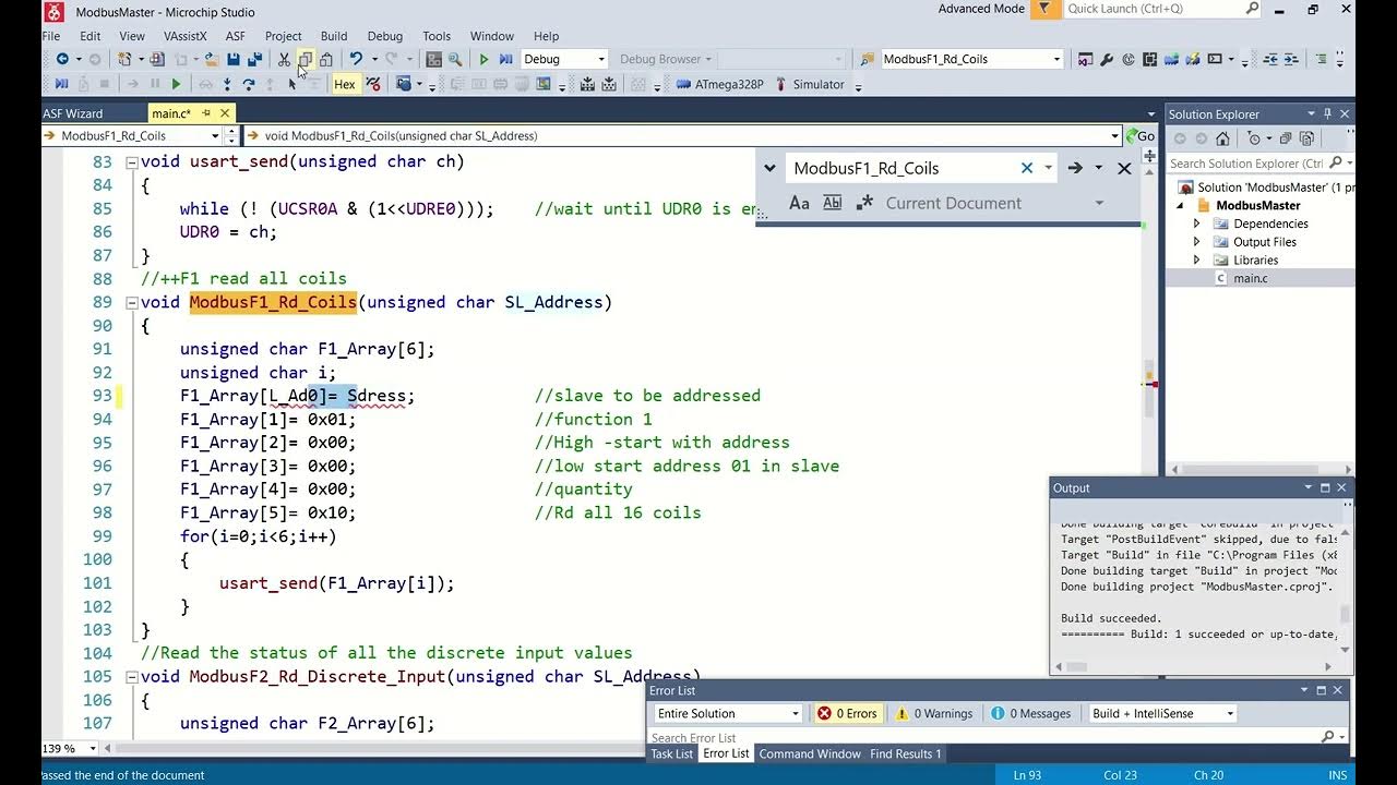 Modbus Function 1 Reading multiple coils - YouTube
