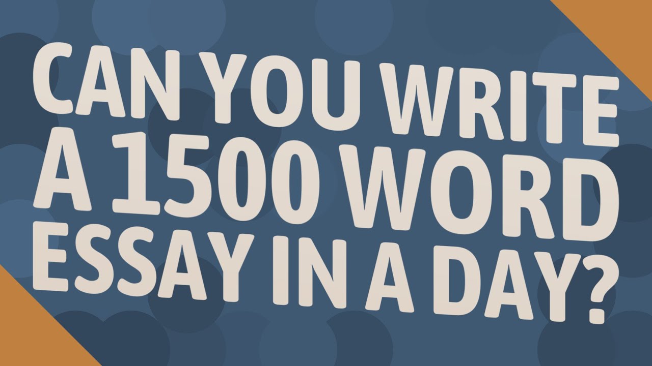 Can you write a 1500 word essay in a day? - YouTube