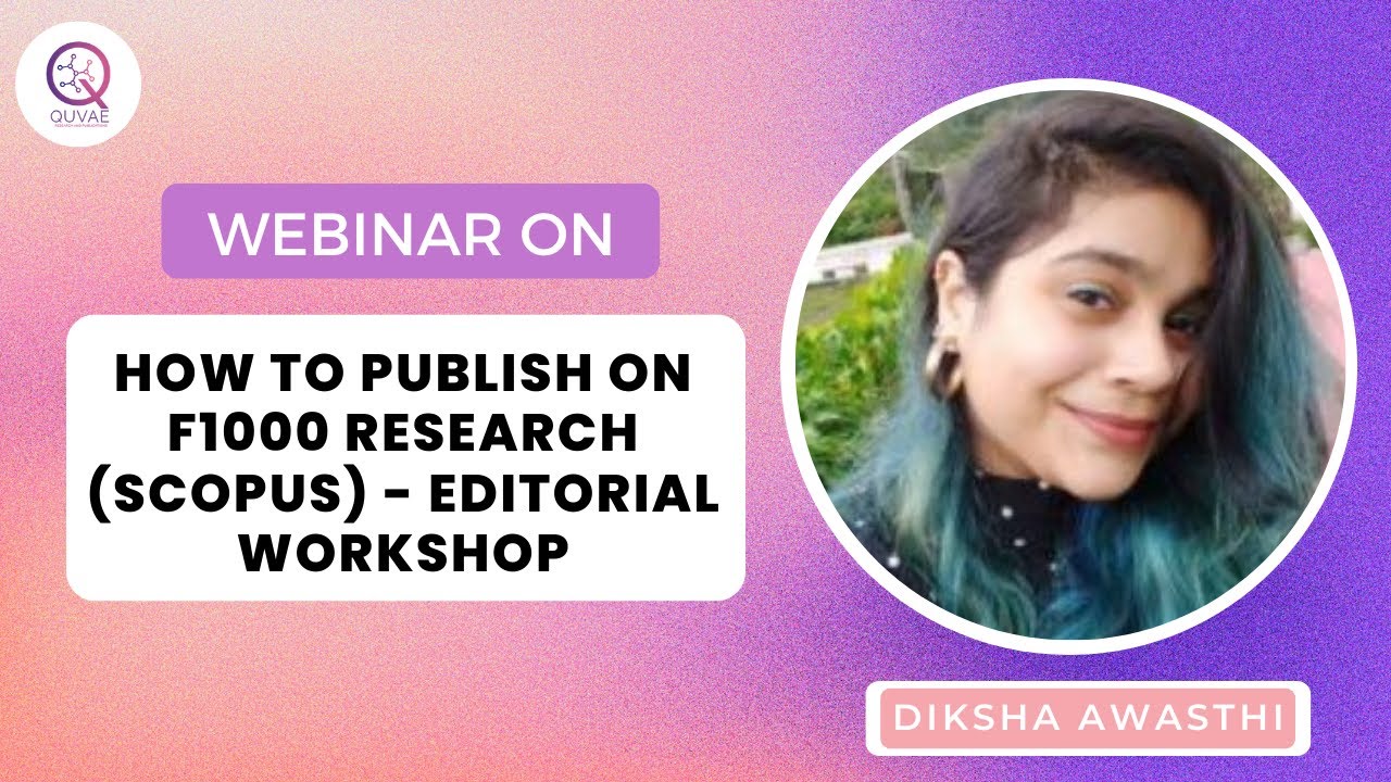 Webinar promo on How To Publish On F1000Research (SCOPUS) - Editorial Workshop - YouTube