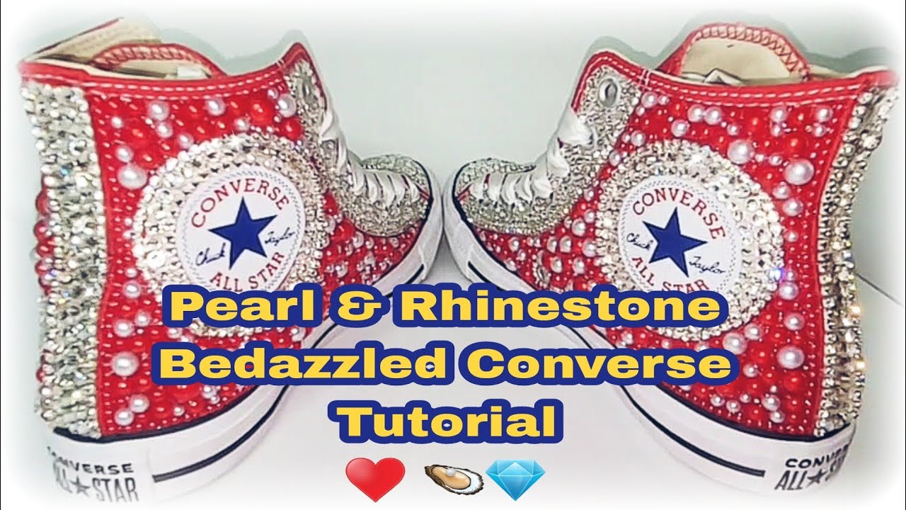Pearl And Rhinestone Bedazzled Converse Tutorial Youtube
