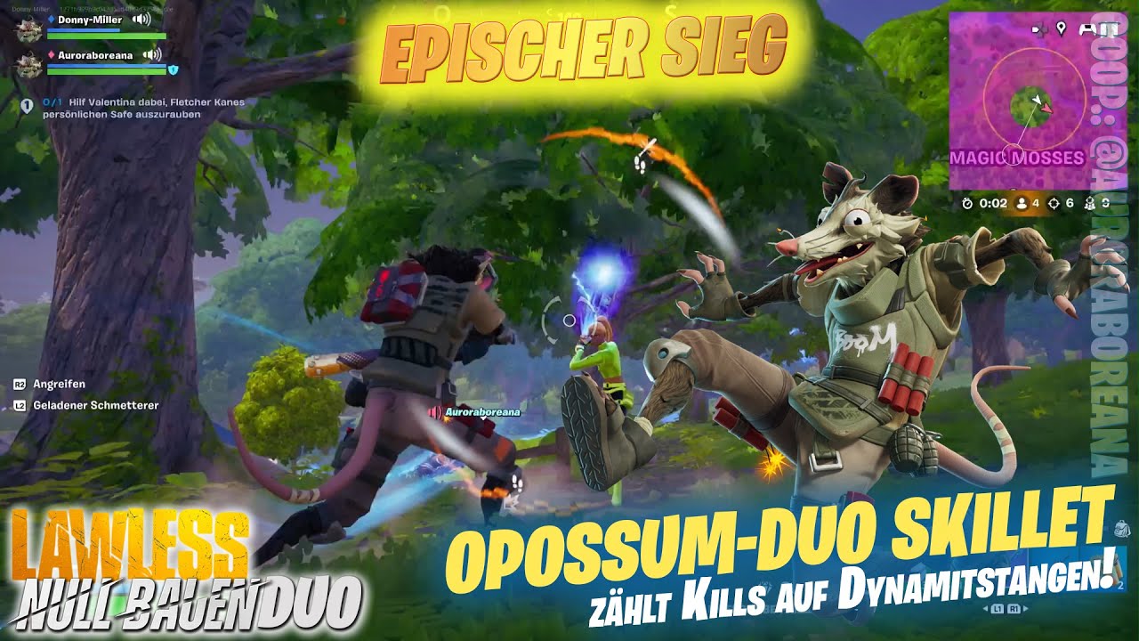 Fortnite | Duo Match | Epischer Sieg | Opossum-Duo zählt Kills auf ...