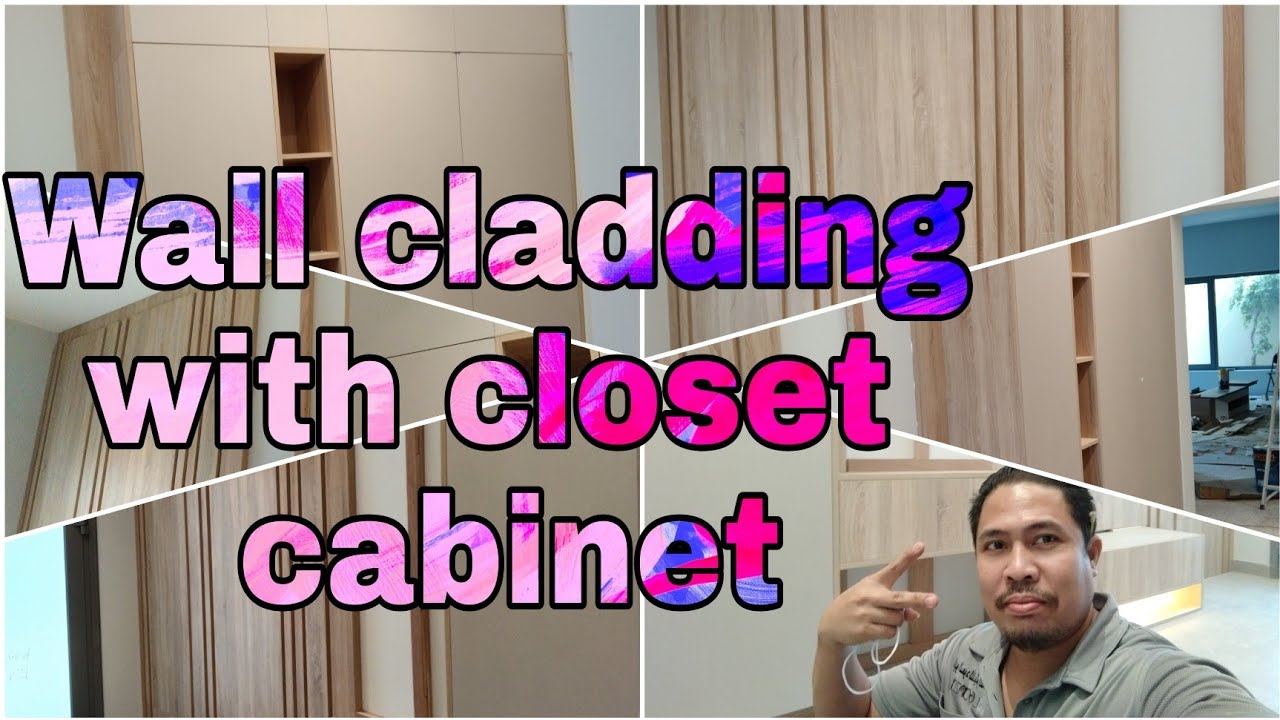 Wall cladding with closet cabinet - YouTube