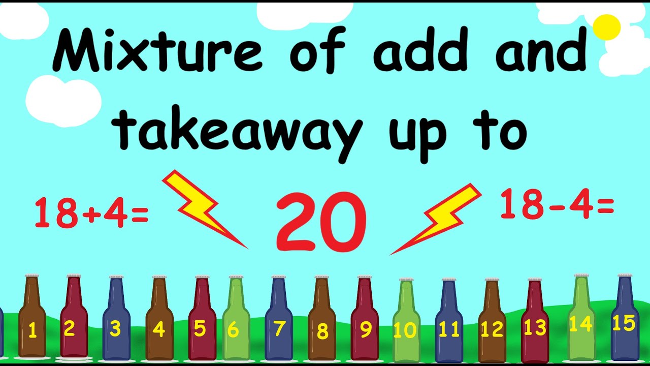 Adding and Takeaway simple sums up to 20. - YouTube
