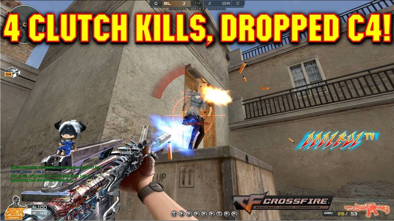 4 Clutch Kills! Dropped C4! CrossFire Ph! - YouTube