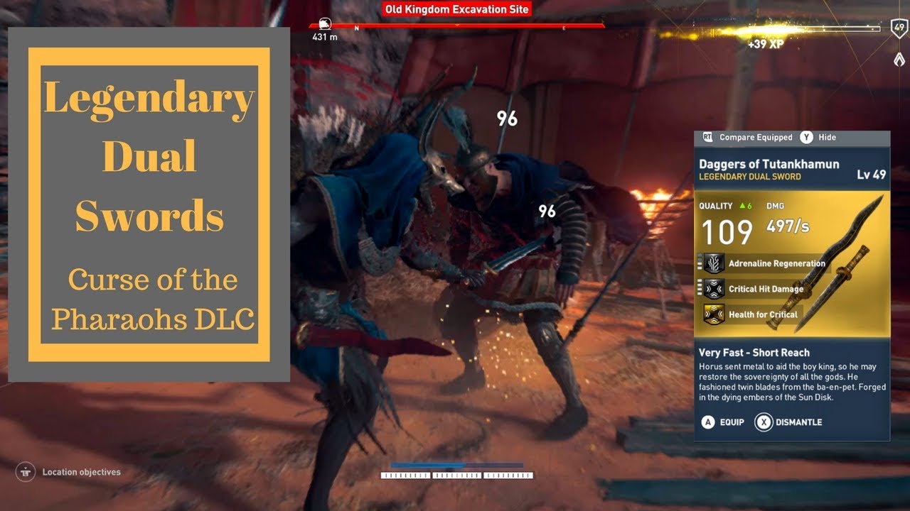 Assassins Creed Origins| Legendary Dual Swords| Daggers of Tutankhamun ...