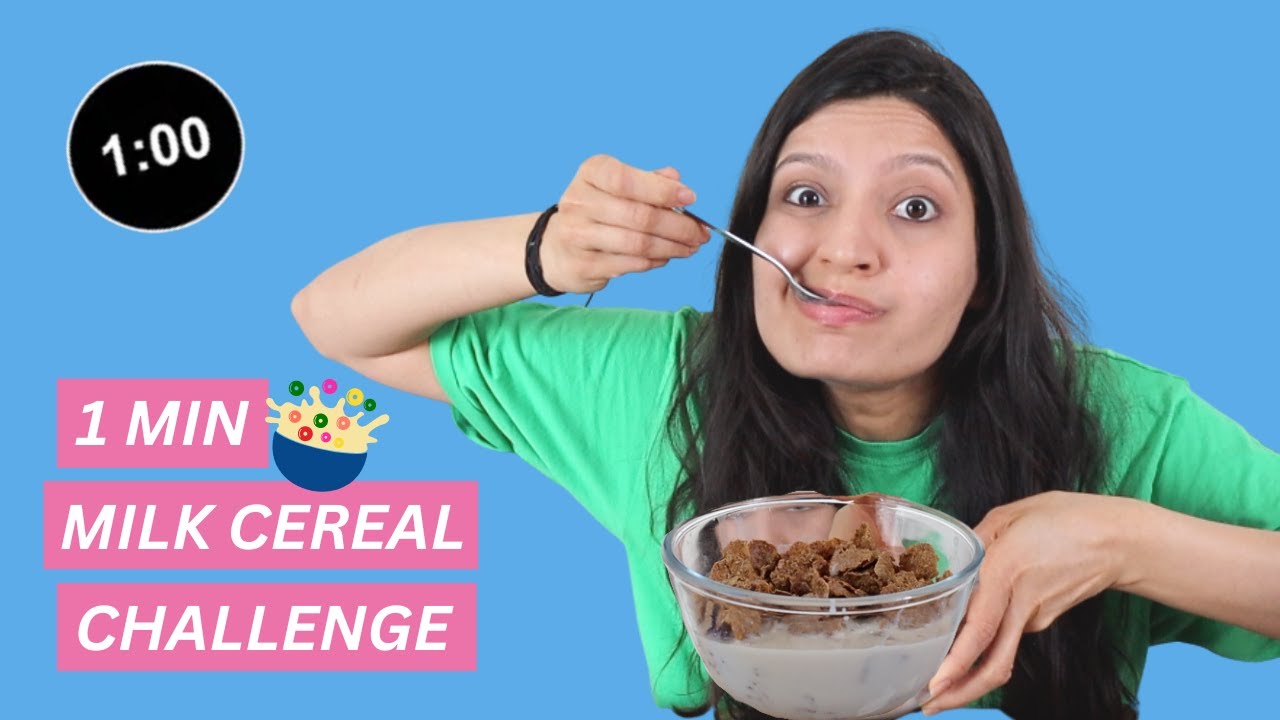 1 MINUTE MILK CEREAL CHALLENGE | #AnanasChallenge | Laughing Ananas ...