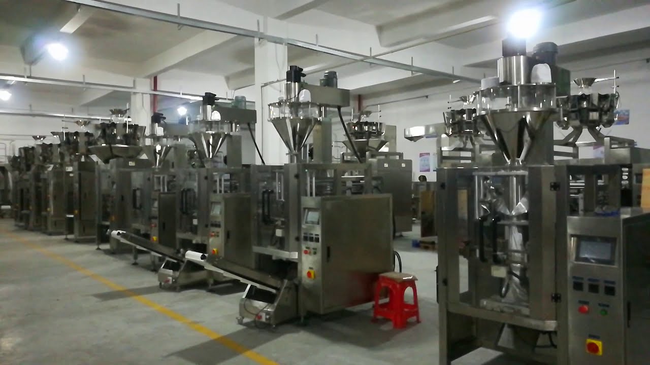 Food Packaging Machine with Multihead Weigher and Auger Filler - YouTube