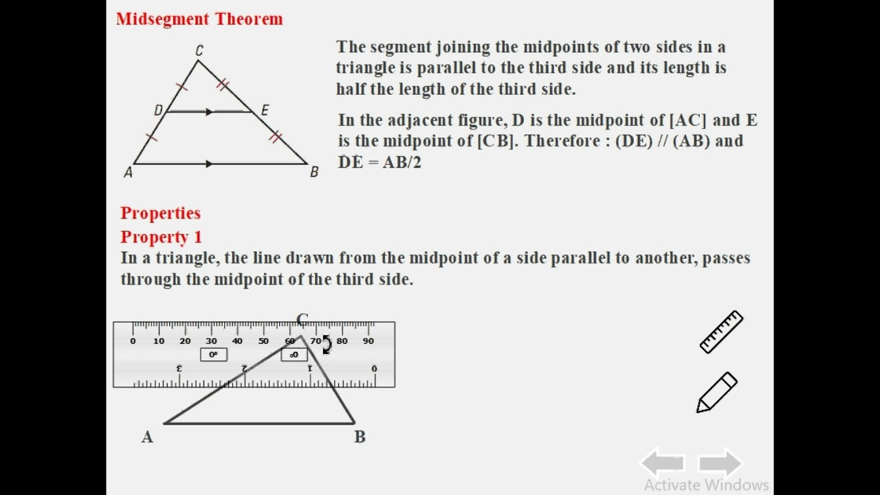Midpoint Theorem and Pythagorean Theorem - Grade 8 - YouTube