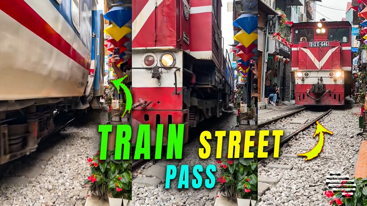 Excitement Ensues as a Train Passes Through the Train Street - YouTube