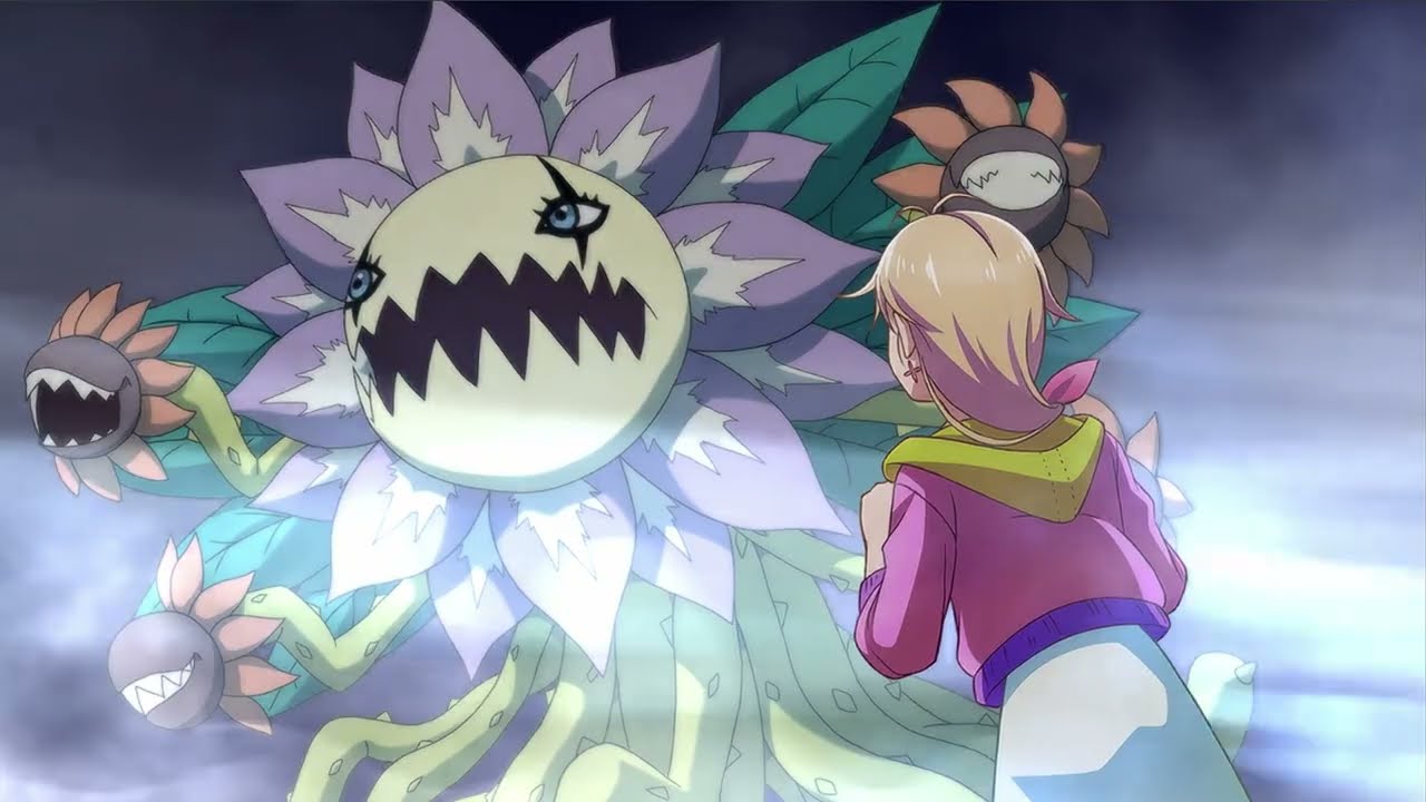 Floramon evolve Blossomon - Spiral Flower Attack : Digimon survive ...
