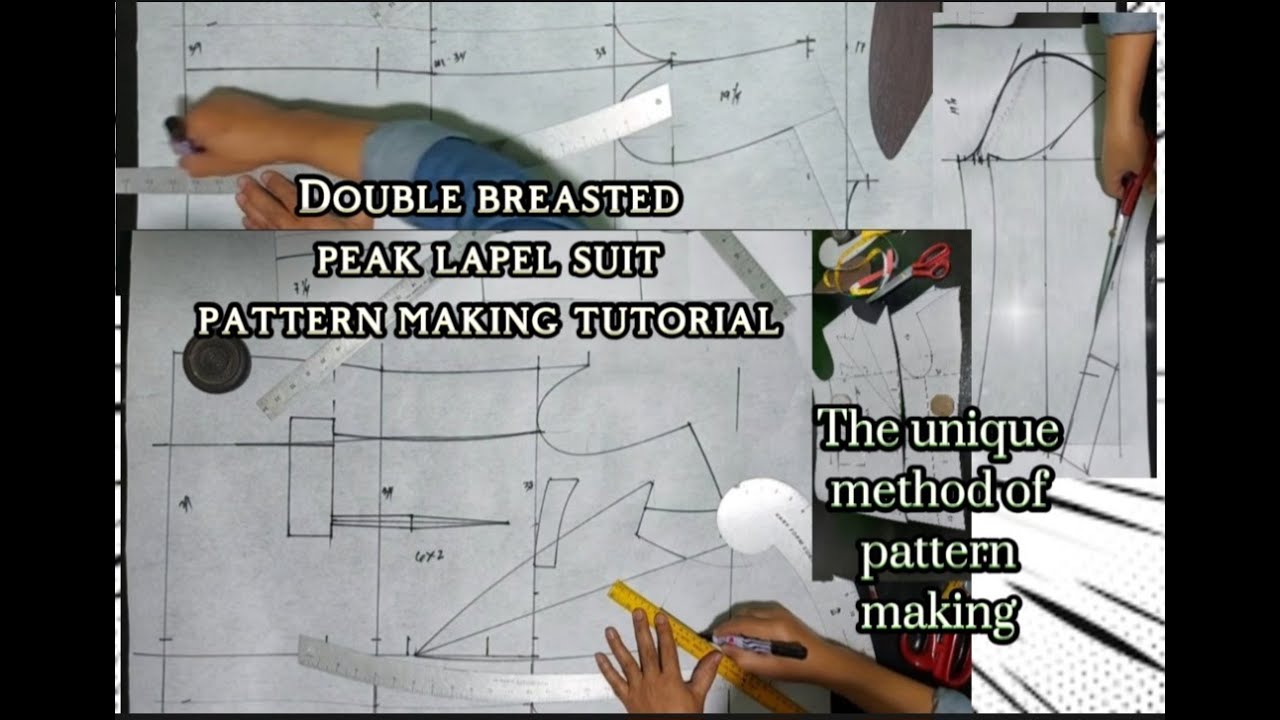 Double breasted peak lapel suit / Pattern making tutorial - YouTube