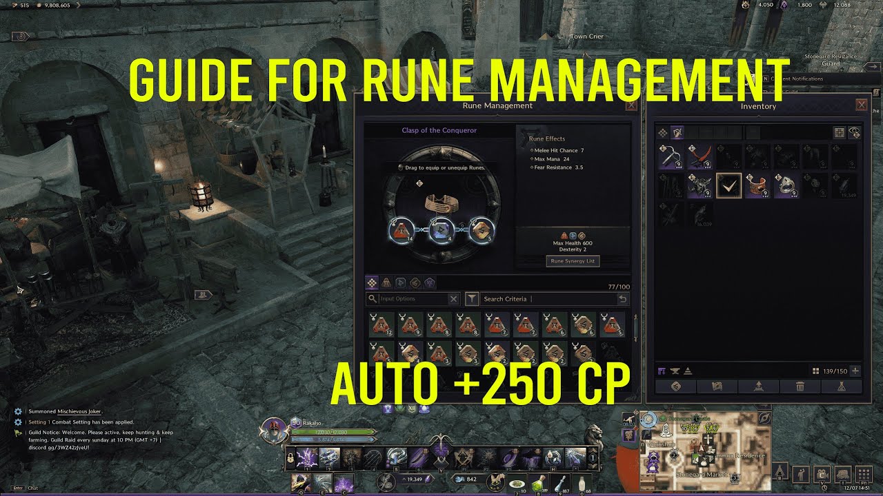 GUIDE FOR RUNE MANAGEMENT AUTO +250 CP - Throne and Liberty - YouTube
