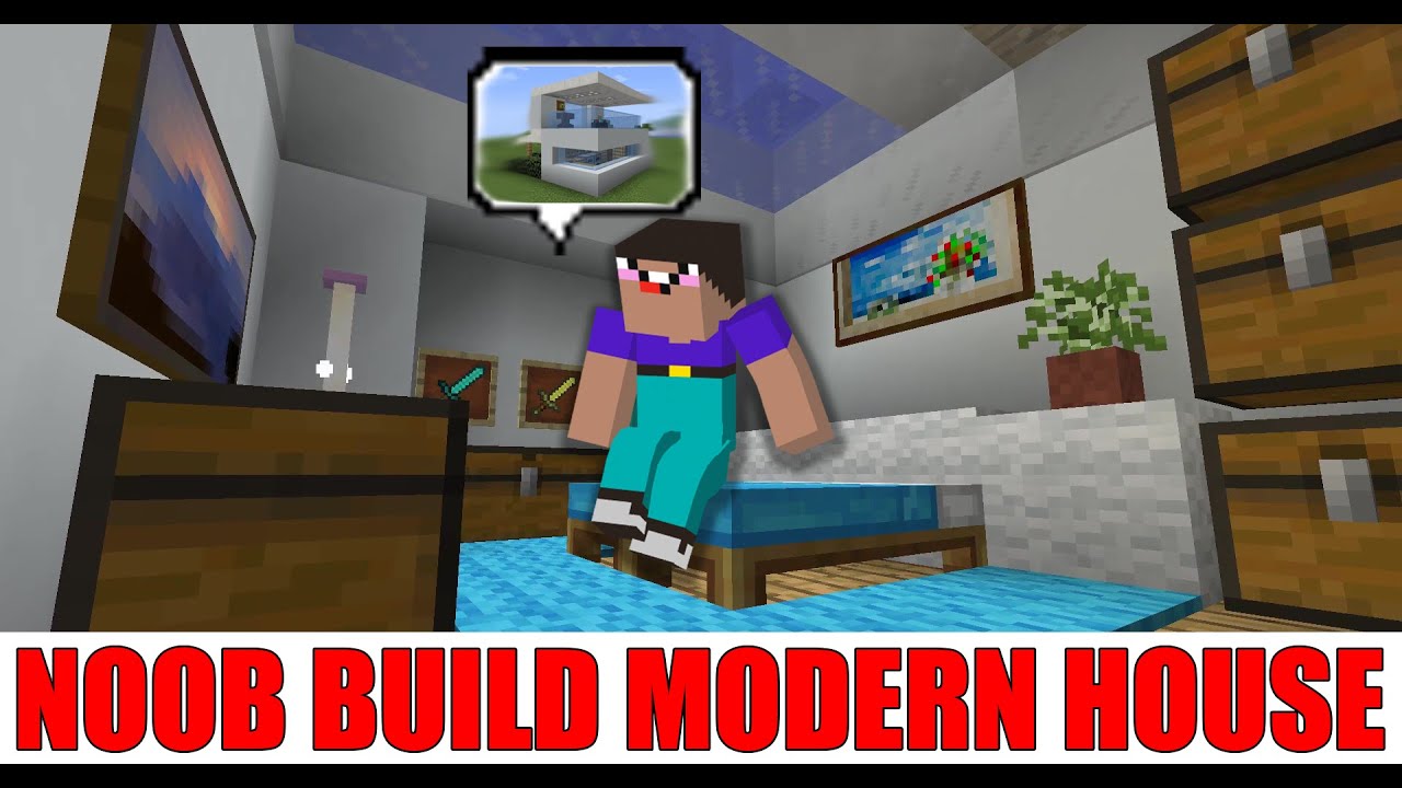 Minecraft: Noob teaches as how to Build a Small Modern House/ Нубик ...