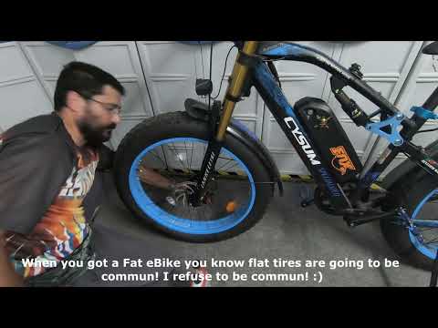 FLAT OUT Tire additive on the fat eBike Cysum M-9000 - YouTube