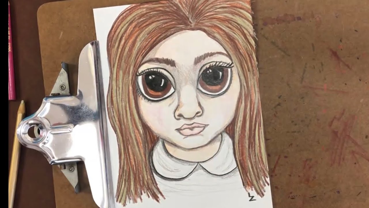 Learn how to draw a Big Eyes inspired portrait in less than 5 minutes ...