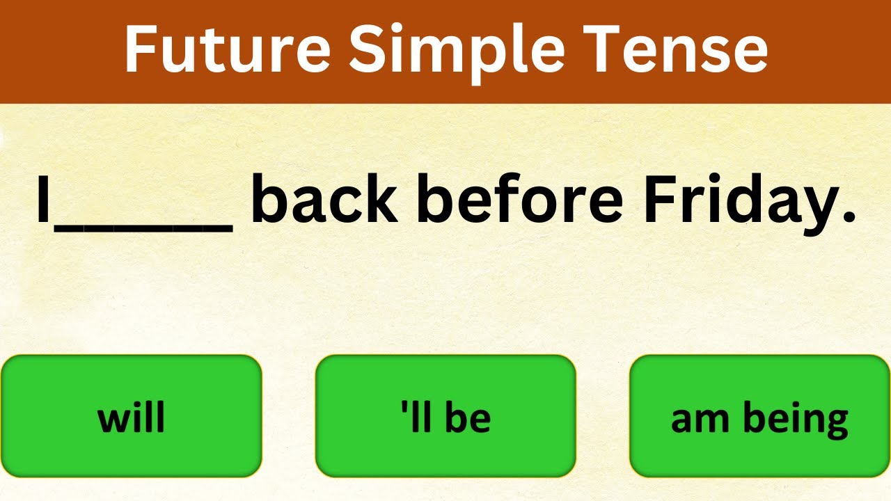 Simple Future Tense English Grammar Quiz 1 | Future Tense Test for all ...