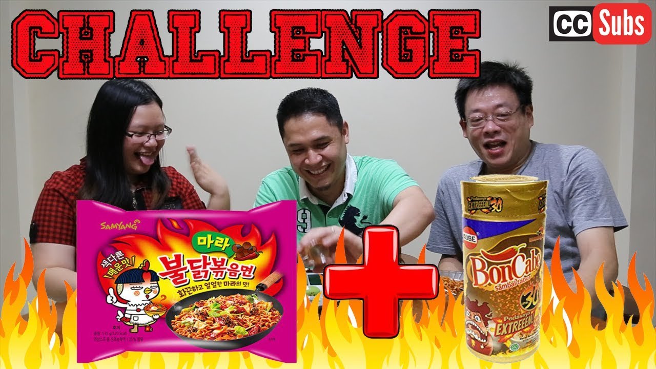 CHALLENGE SAMYANG MALA 4X SPICY + BON CABE LEVEL 30 !!! FT. KYOUKU ...