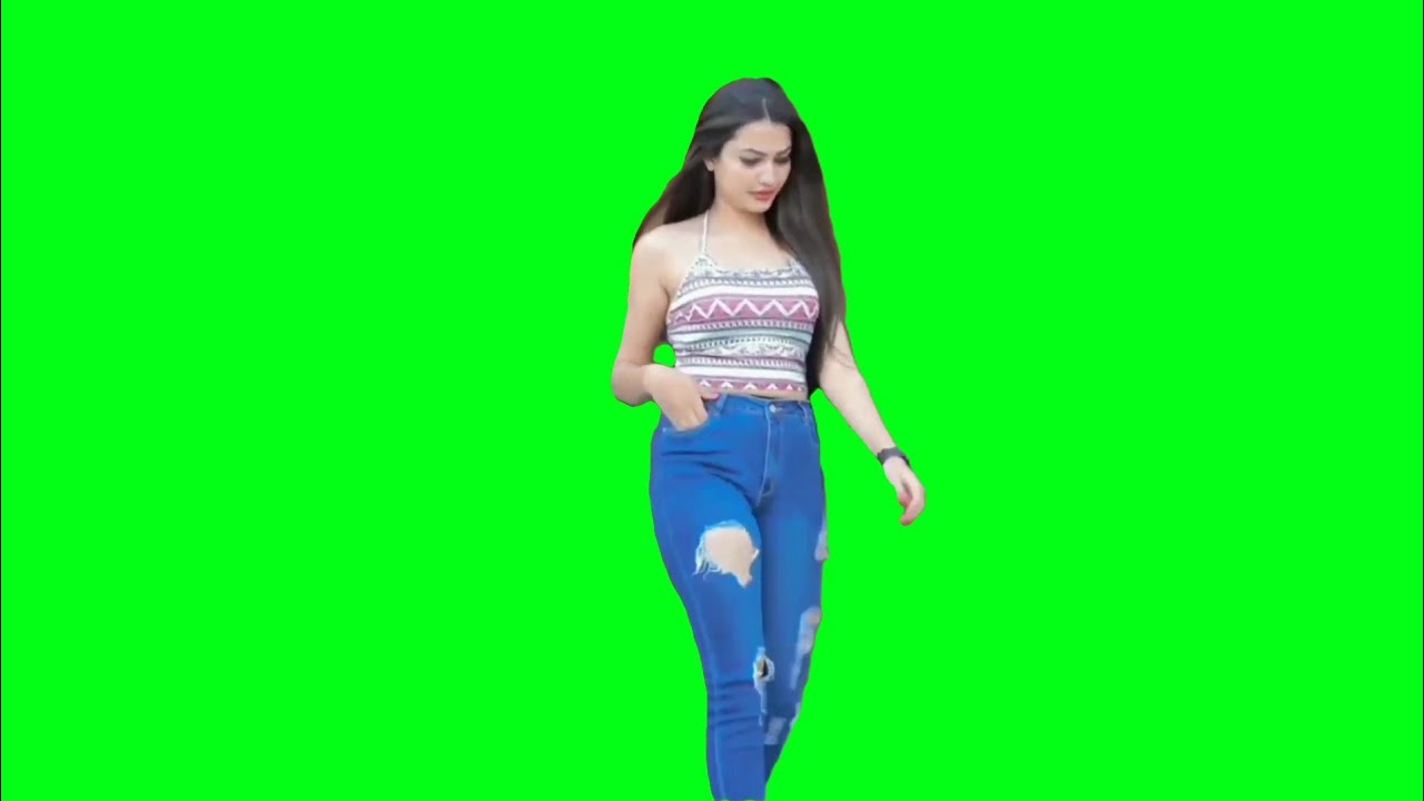 Beautiful girls green screen video 🤩 Slow Motion Walking vfx effects ...