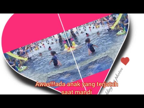 awas... ada yang terjatuh di belakang ,mandi kolam sebelum Corona...