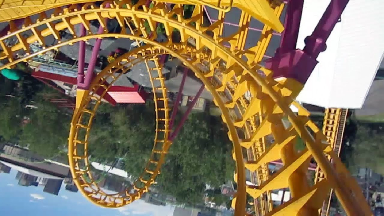 Boomerang front seat on-ride HD POV Elitch Gardens - YouTube