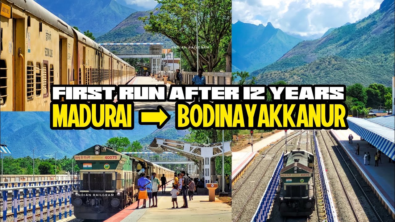 Madurai to Bodinayakanur Train Journey First day full video inbetween ...