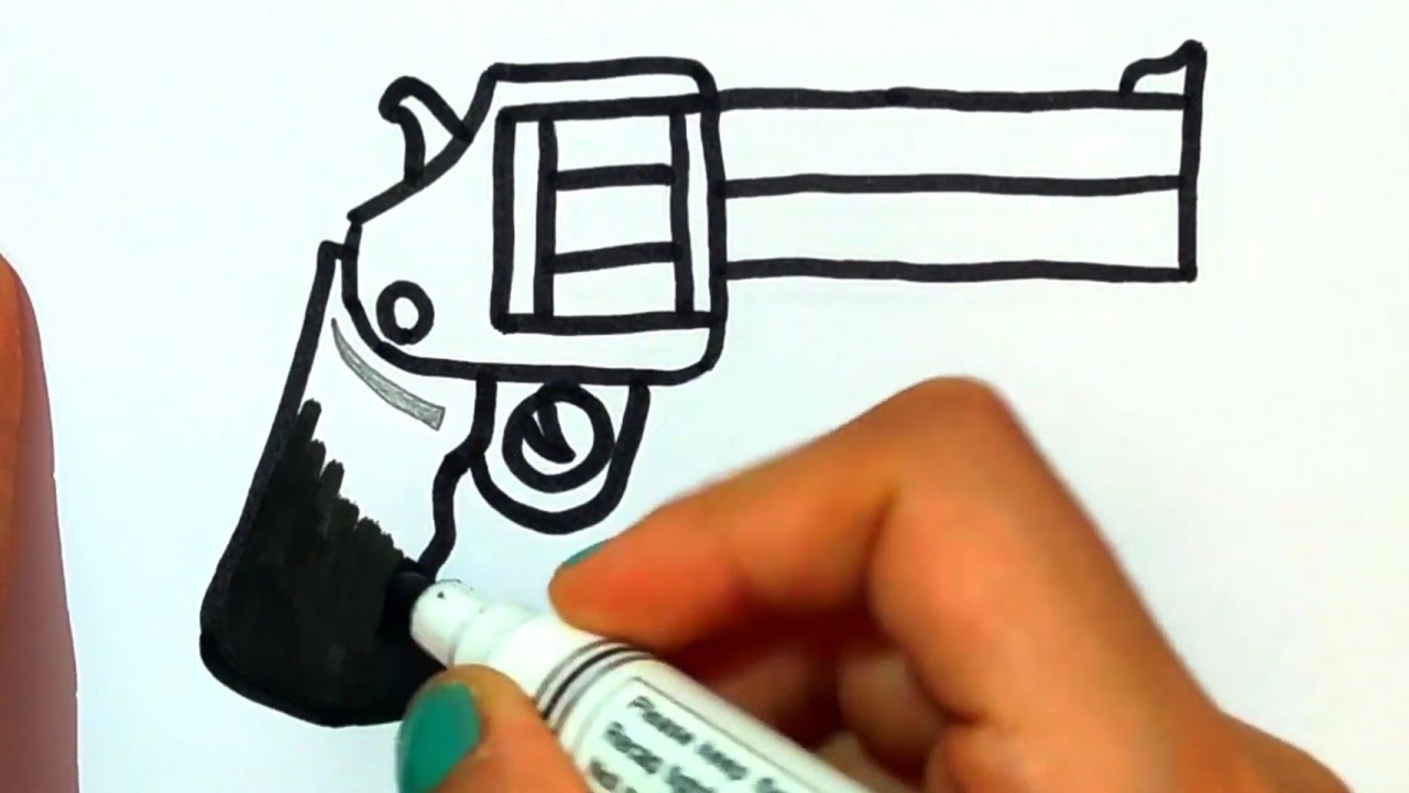 How to draw a revolver | easy and step by step - YouTube