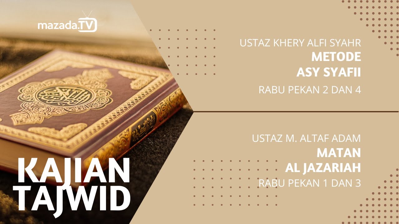 KAJIAN TAJWID | Ustaz M. Altaf Adam حفظه الله | Matan Al Jazariah - YouTube