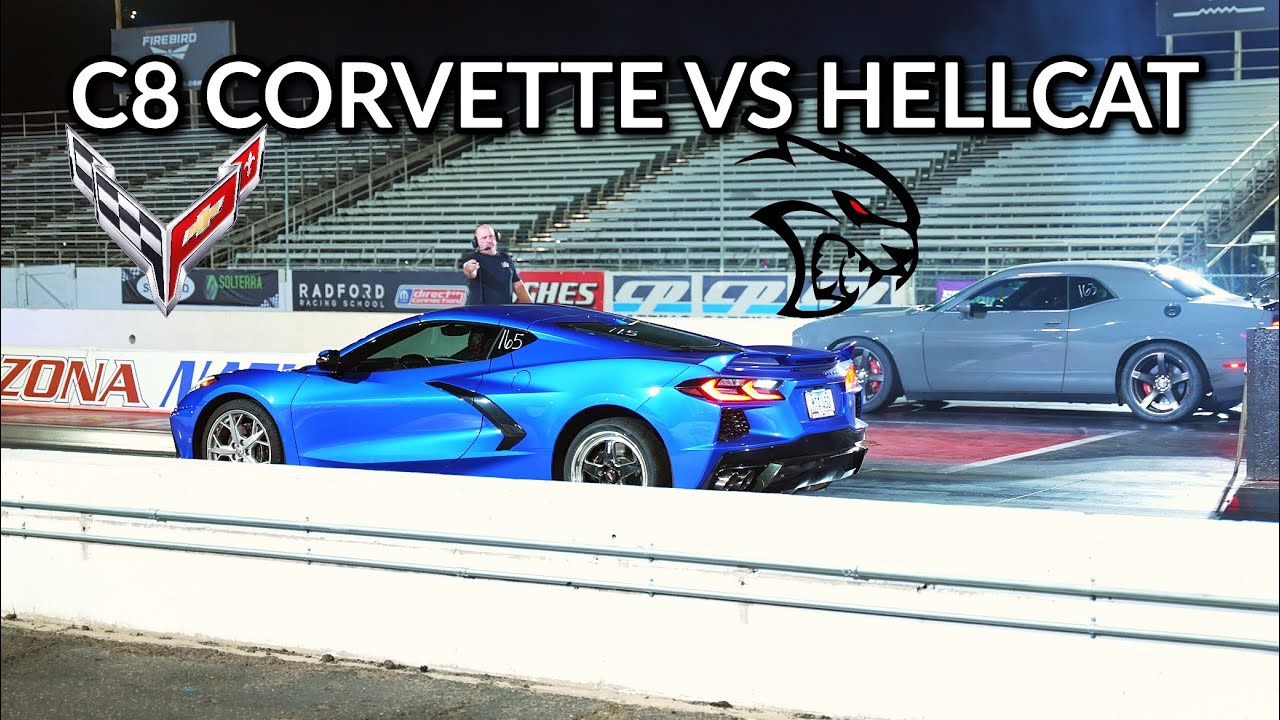 Hellcat Vs C8 Corvette and more! - YouTube