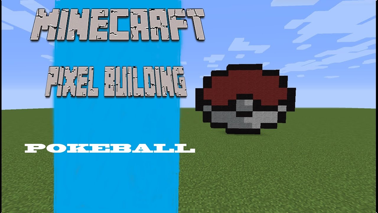 Minecraft pixel building #1 -pokeball (minecraft tutorial) - YouTube