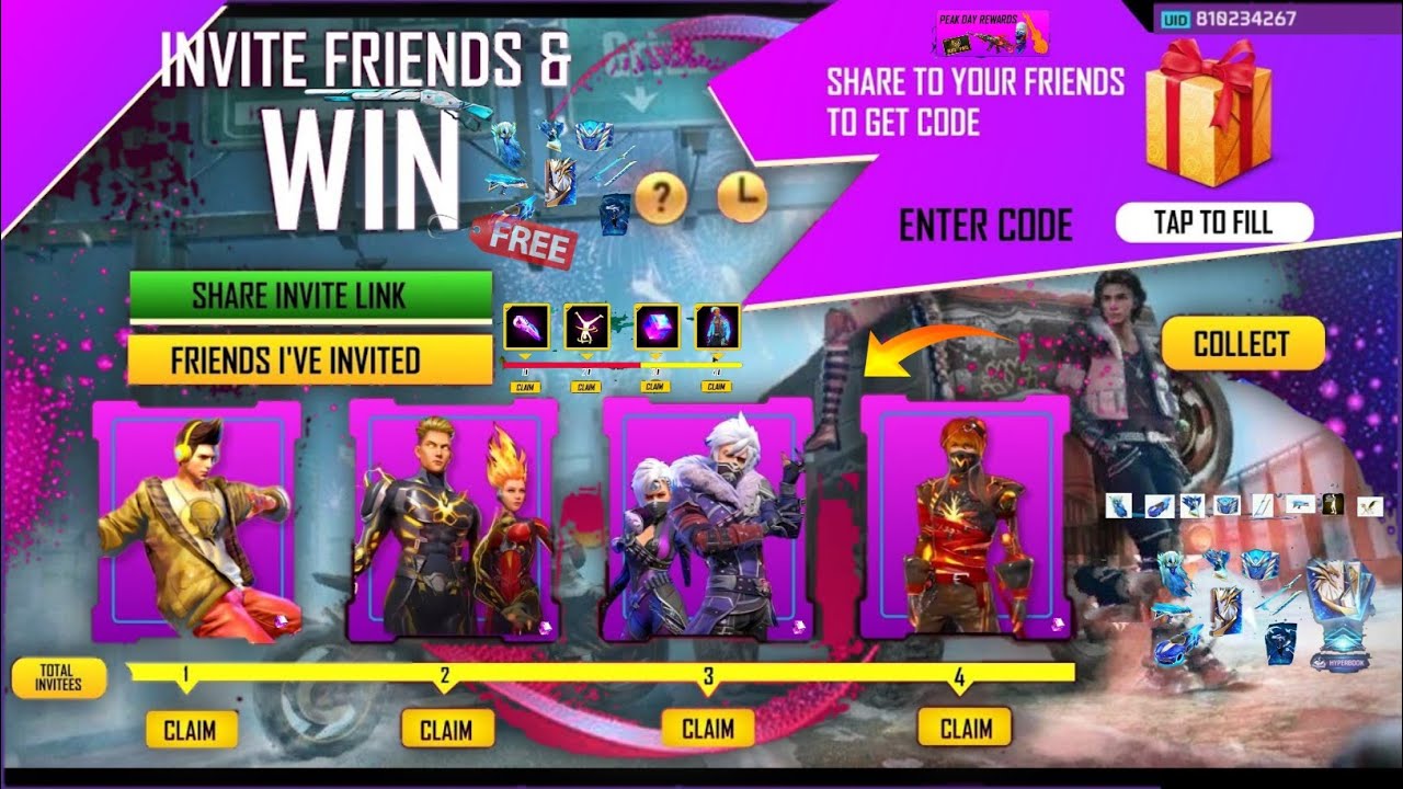 FF NEW INVITE & WIN EVENT 🔥 | FREE REWARDS AFTER PATCH UPDATE ON 16 NOV ...