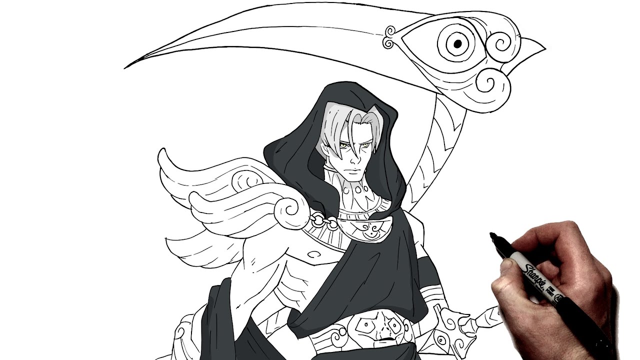 How To Draw Thanatos | Step By Step | Hades - YouTube