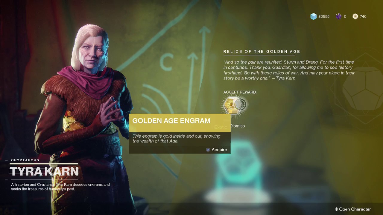 Destiny 2 Decrypt Final Golden Relics Quest Get Exotic Sturm Hand ...