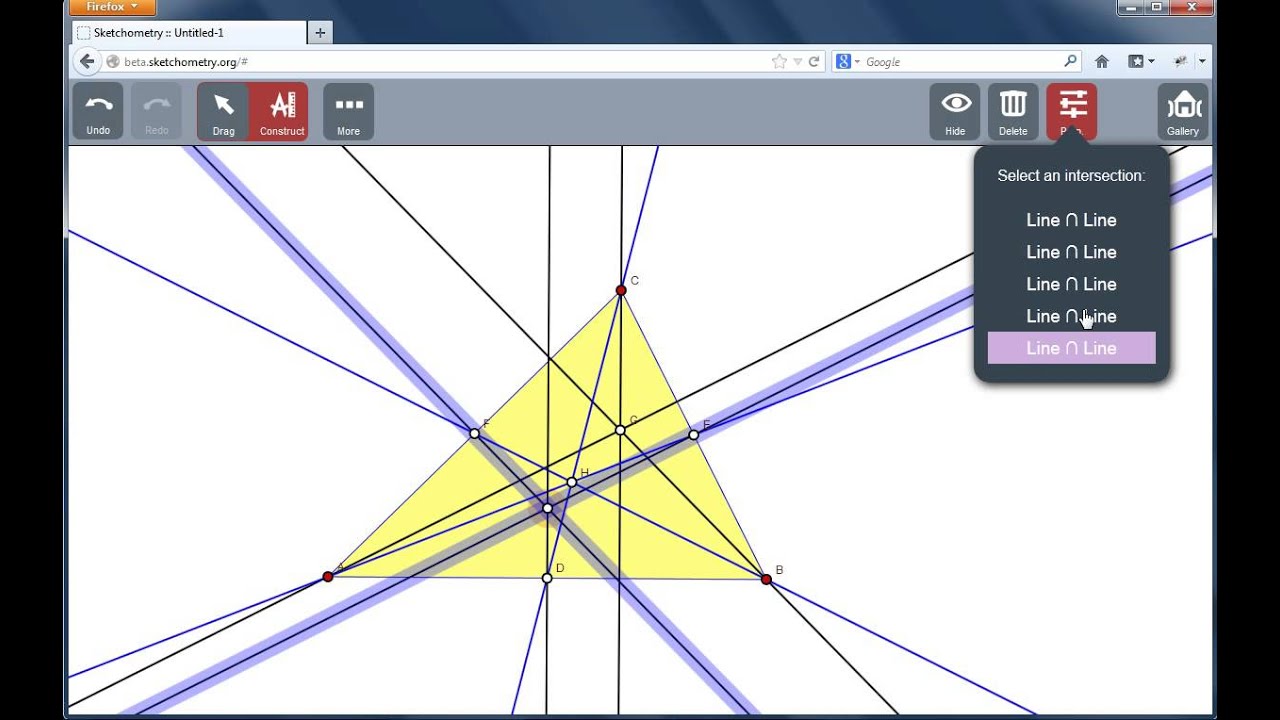Transversals of a triangle and the Euler line - YouTube