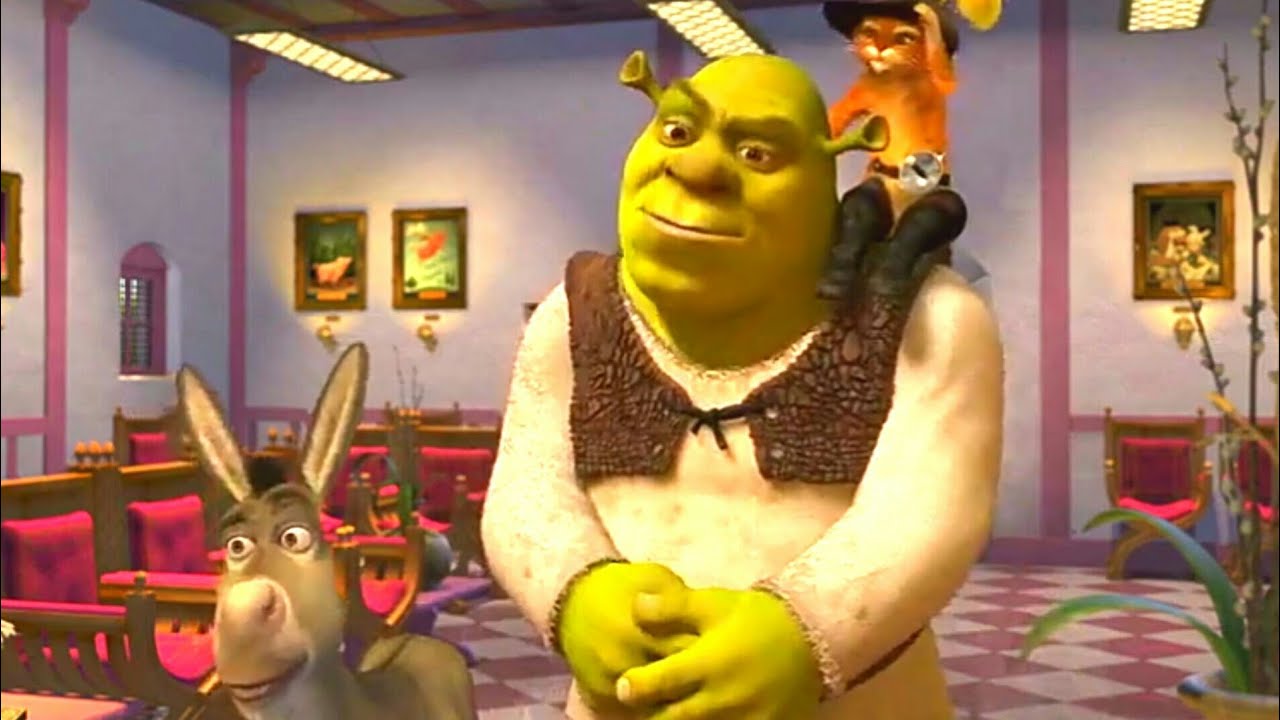 Shrek e Burro Chegam Na Fábrica Da Fada Madrinha | Shrek 2 (2004 ...