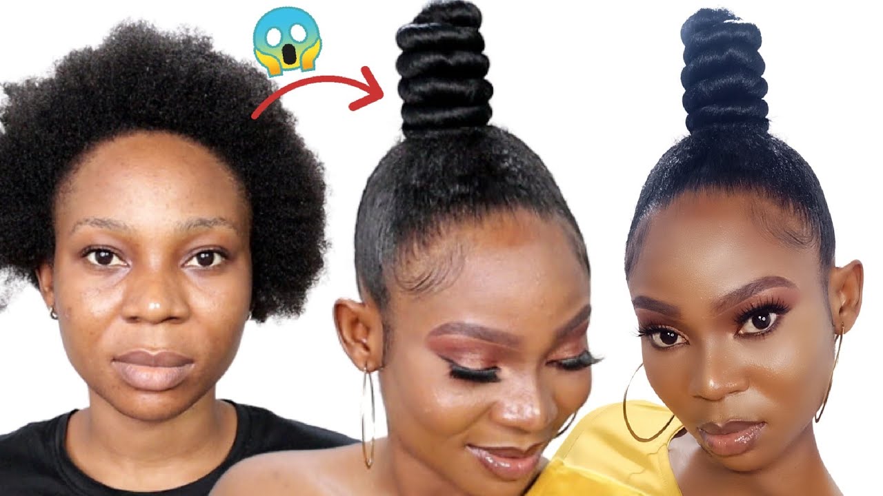 OMG! 😱 Easy Ponytail With Twisted Top Knot Ninja Bun Tutorial / In Few ...