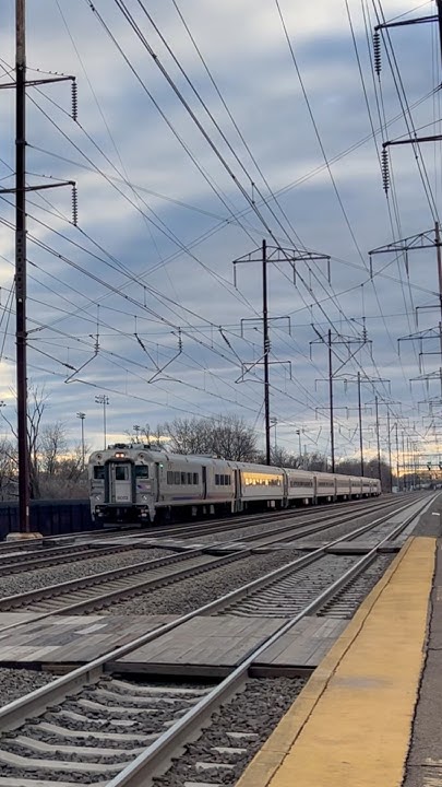 NJT 6083 Cab car leads NJT 3954 with 2 SAAHC hornshows through Jersey Avenue! - YouTube