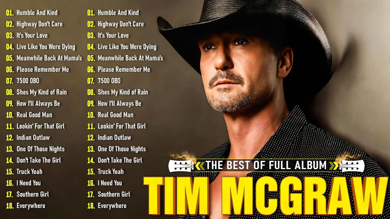 Tim McGraw's Greatest Hits Full Album 2024 - The Best Country Songs Of ...