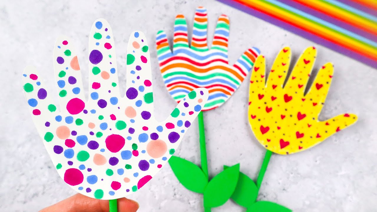 Easiest DIY HAND FLOWERS - YouTube