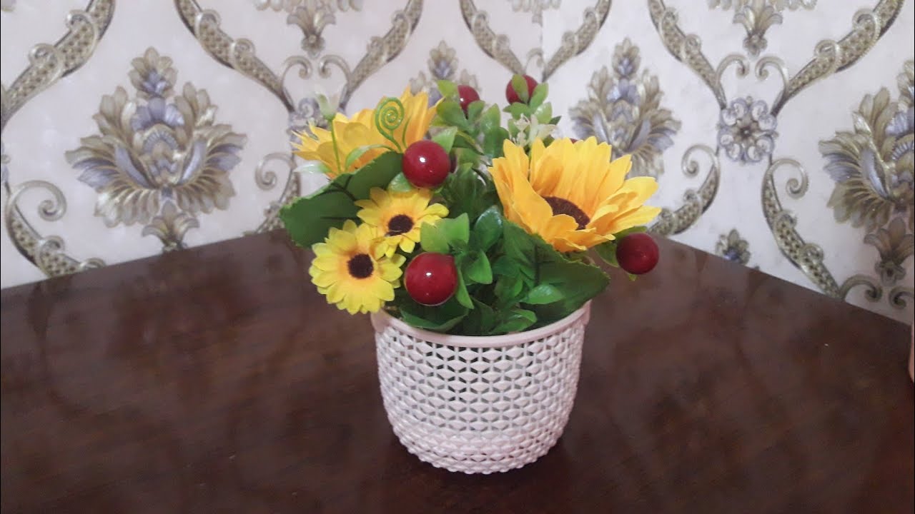 Oddiy usulda savatchada bejirim gullar yasash oson usulda - YouTube