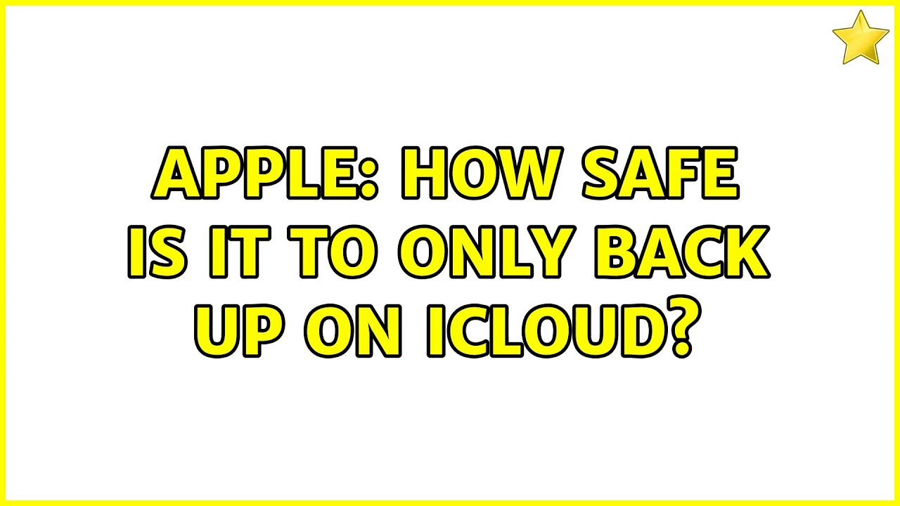 Apple: How safe is it to only back up on iCloud? - YouTube