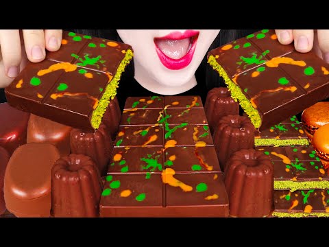 ASMR Dubai Chocolate Pistachio Dessert 두바이 초콜릿 먹방 Mukbang, Eating